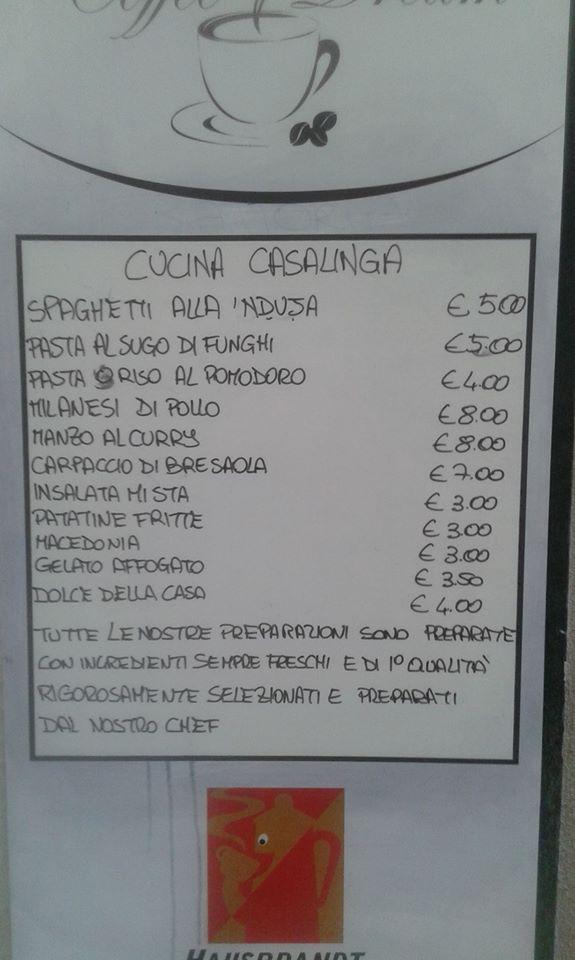 Menu at coffeè dream pub & bar, Genoa