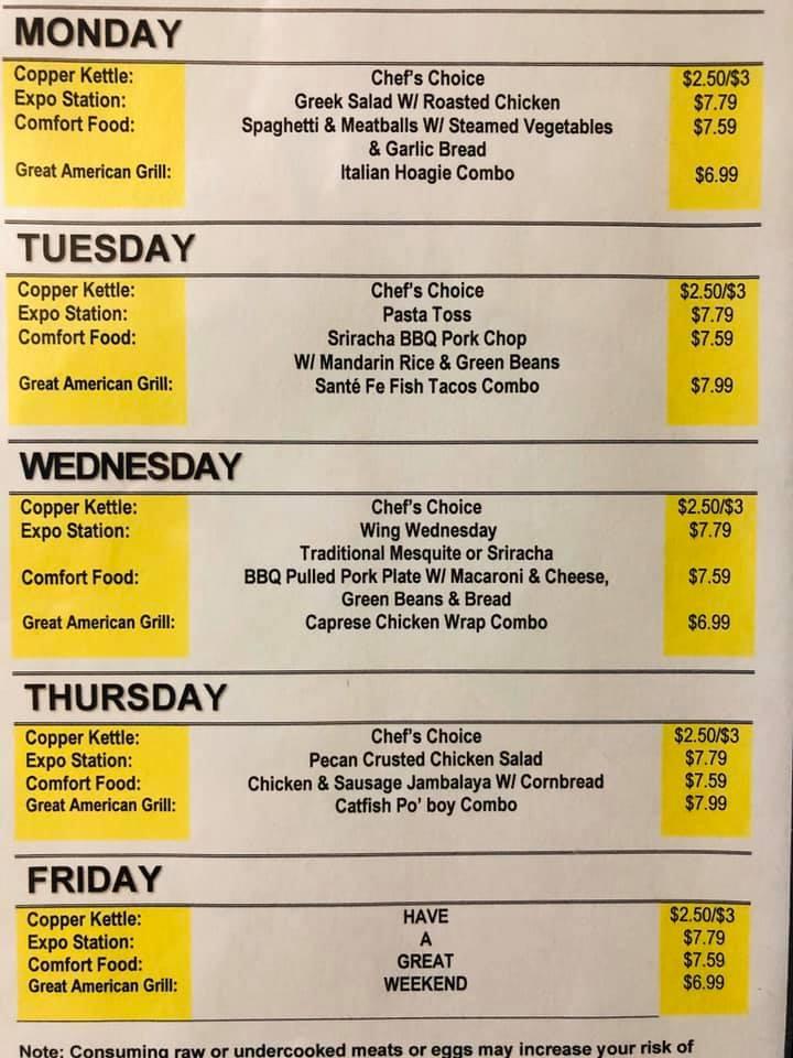 Menu at Cafe 401, Huntsville, Bradford Dr NW Lockheed Martin Campus