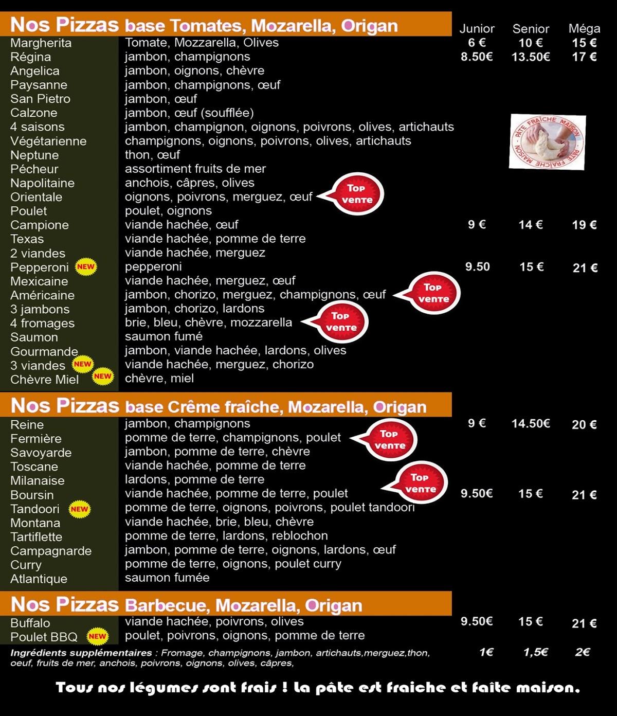 Menu at EKo Pizza. restaurant, Villepinte