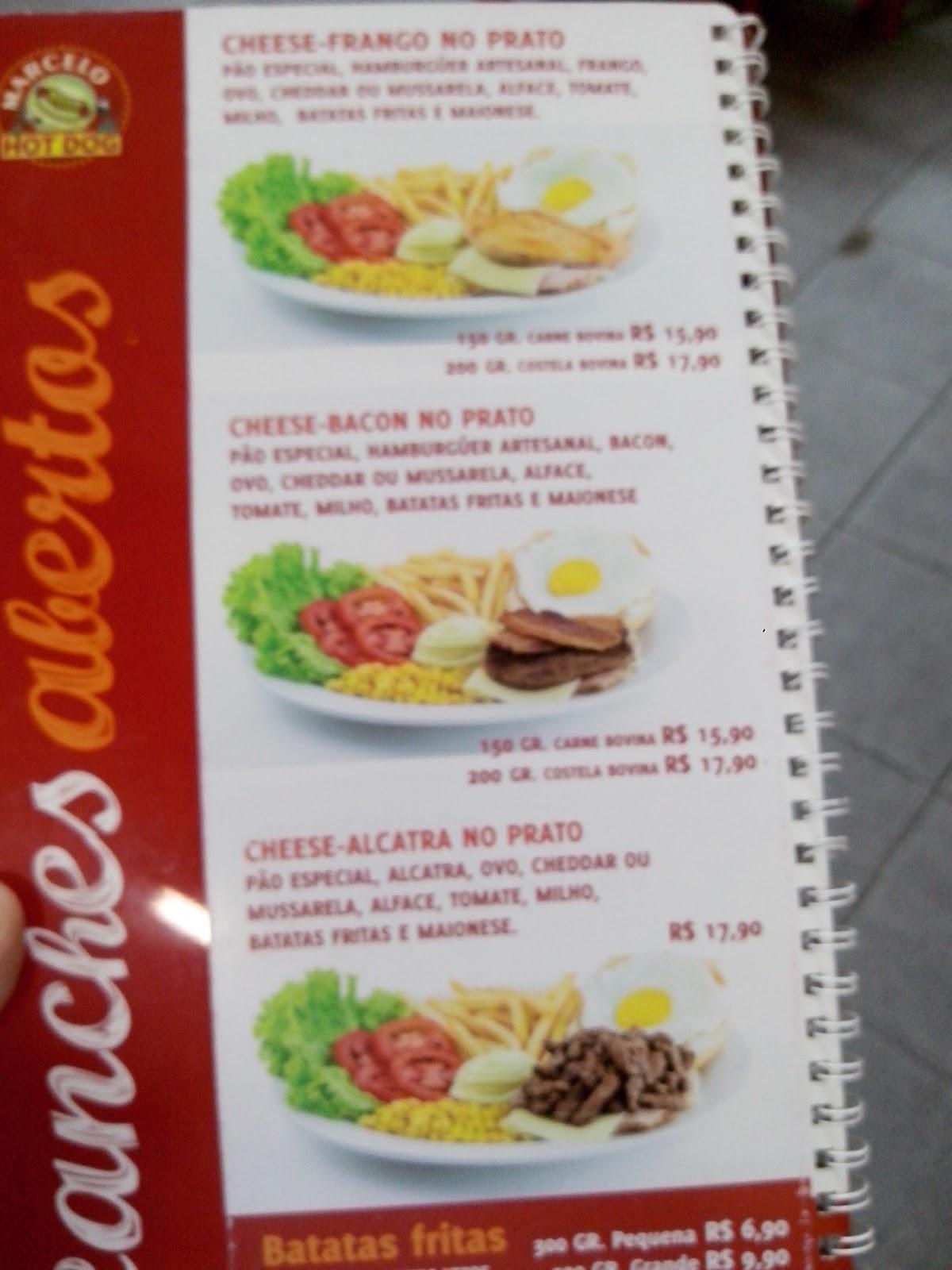 Menu at Marcelo Hot Dog restaurant, Curitiba, R. Maestro Francisco ...