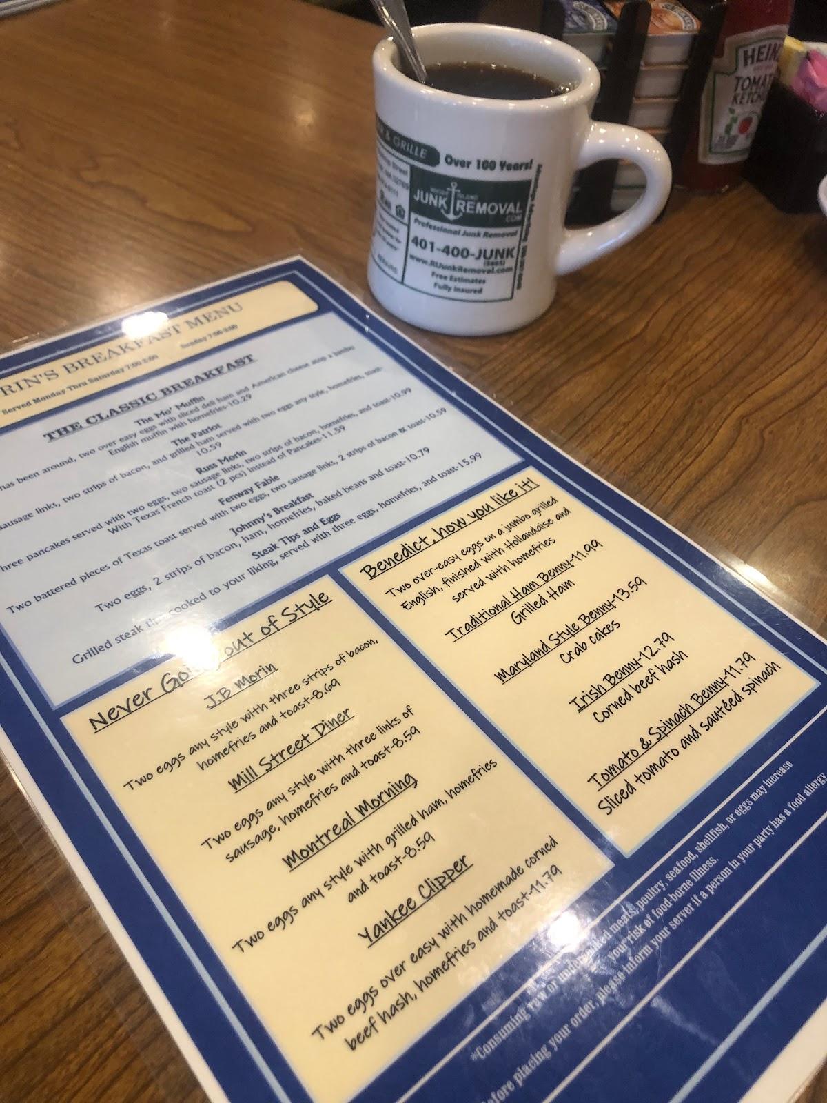 Menu at Morin's Hometown Bar & Grille, Attleboro
