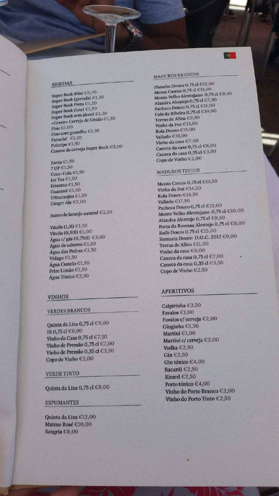 Menu at Pedra Furada Tasca restaurant, Vila Nova de Gaia