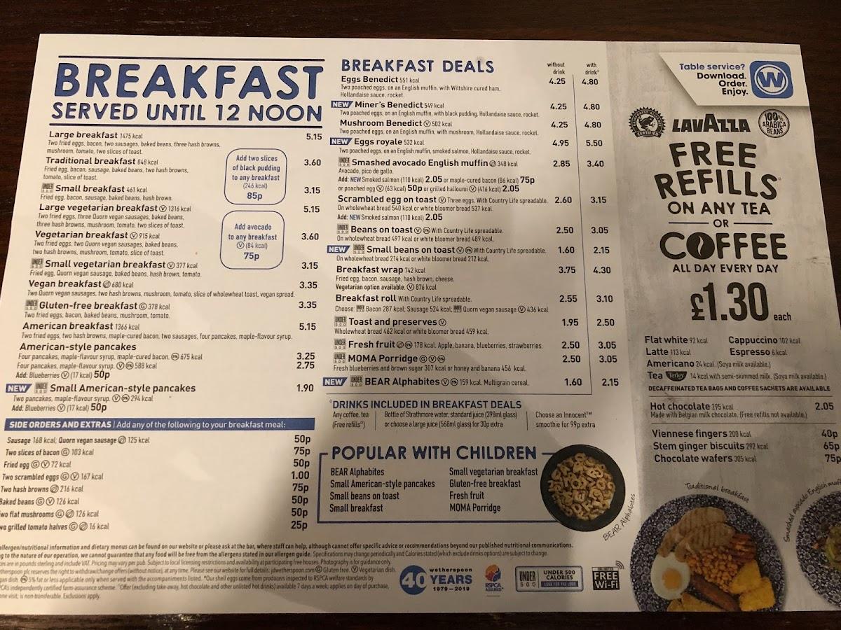 Menu at The Eight Bells pub & bar, Dover