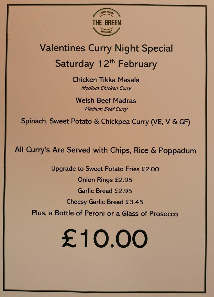 Menu at The Green cafe, Caerleon