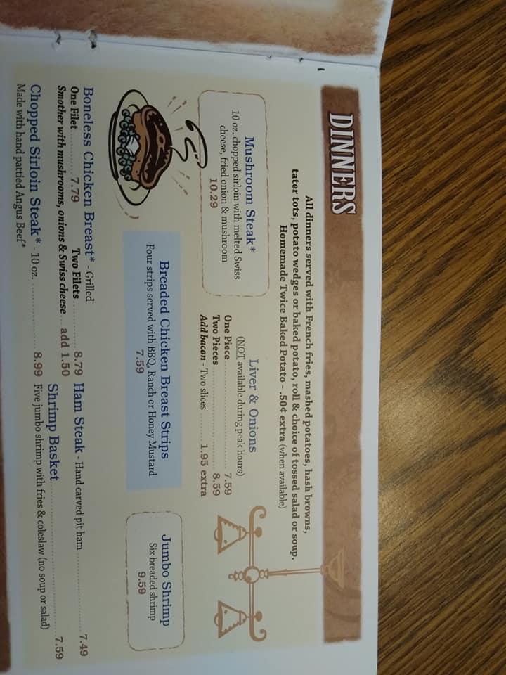 Menu at Misty's Menu restaurant, Wisconsin Rapids