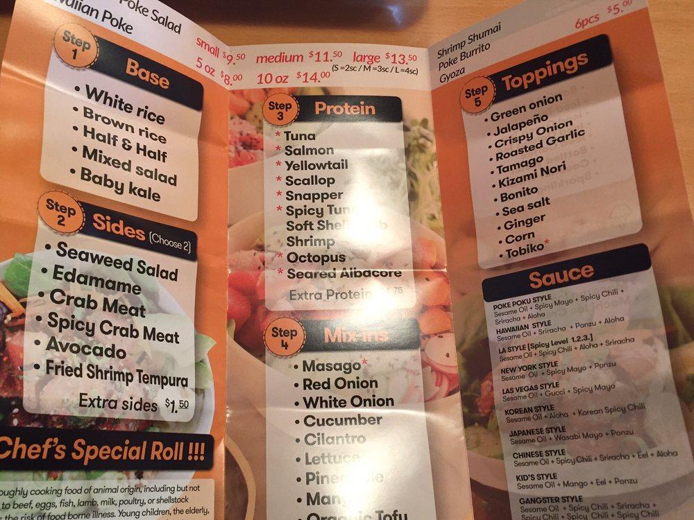 Menu at Poke Poku - Hawaiian Poke Bar, Las Vegas, S Eastern Ave #108