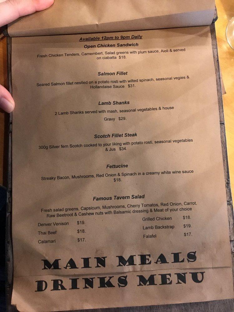 Menu at Turangi Tavern pub & bar, Turangi
