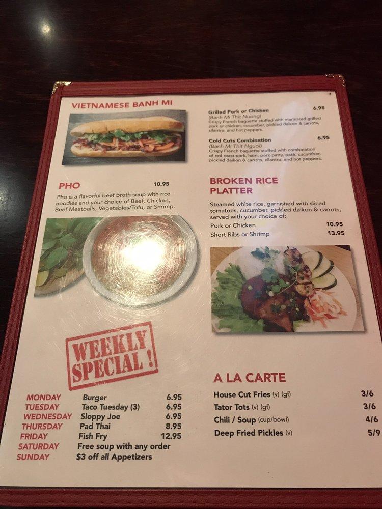 Menu at Bar Zia, Minneapolis