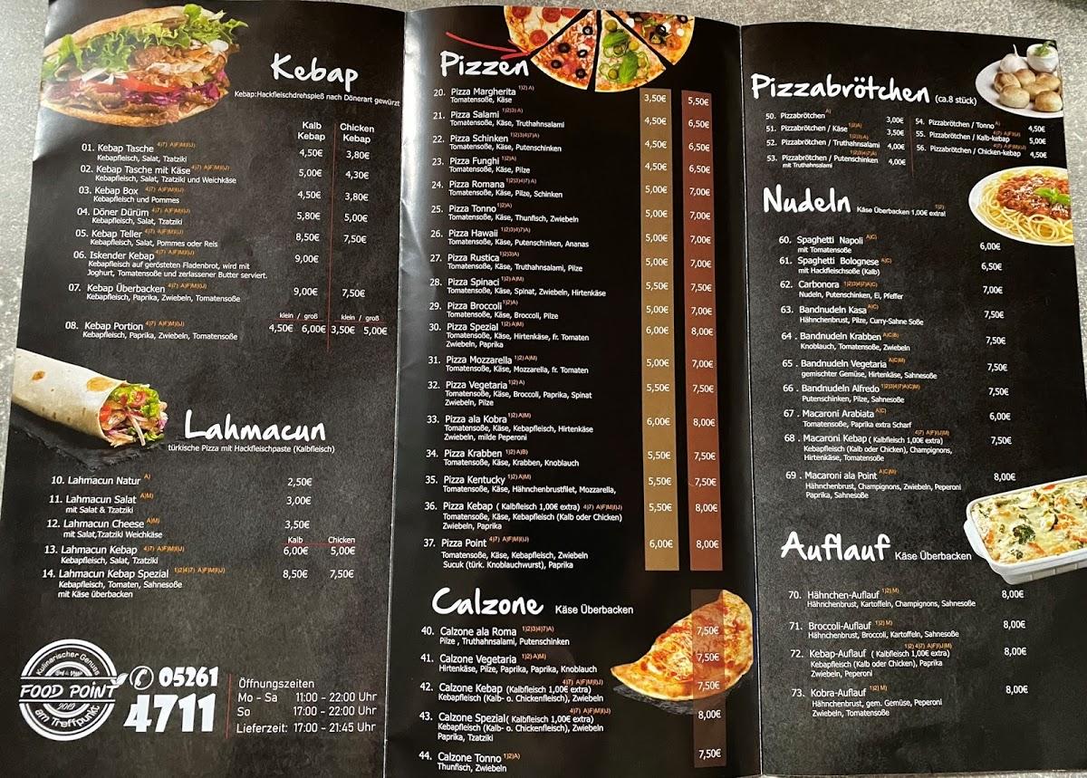 Menu at Food Point restaurant, Lemgo