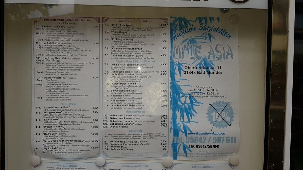 Menu at My Le Asia Restaurant, Bad Münder