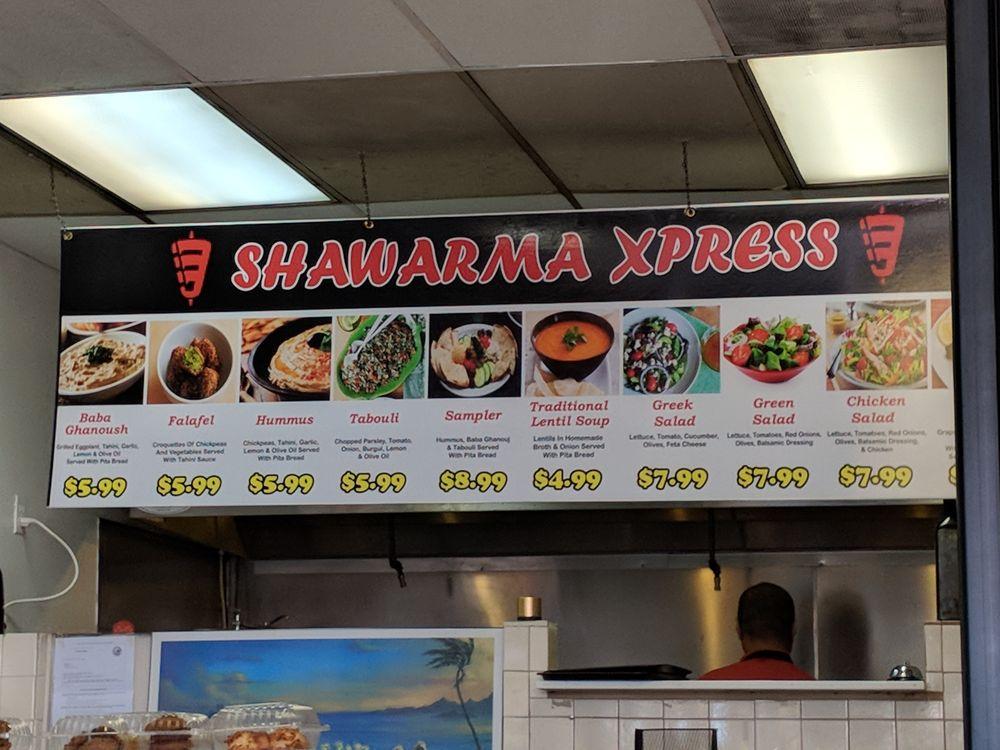 Menu at Shawarma Express restaurant, San Diego