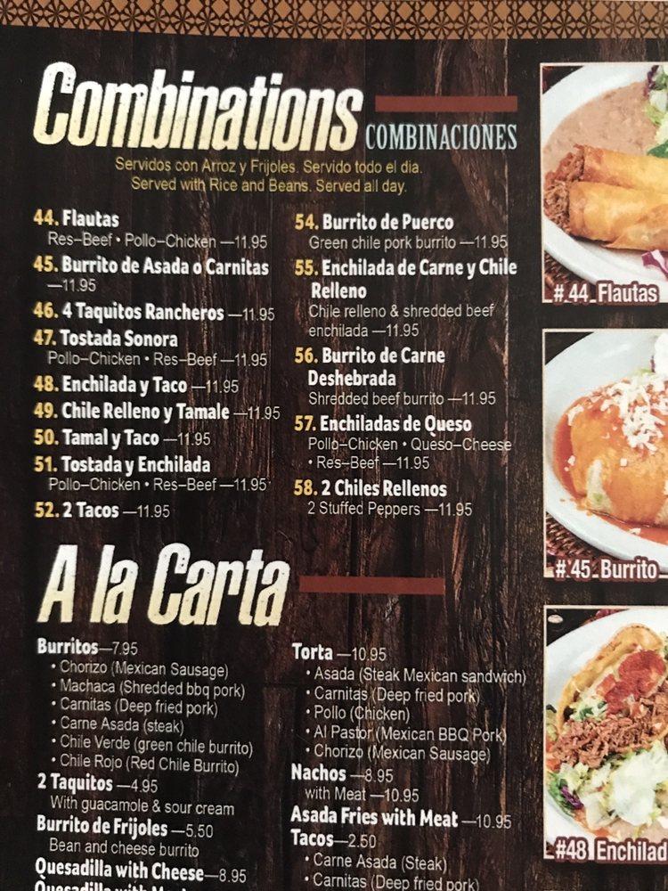 Menu at Casa Jimenez restaurant, Glendora, E Rte 66 B
