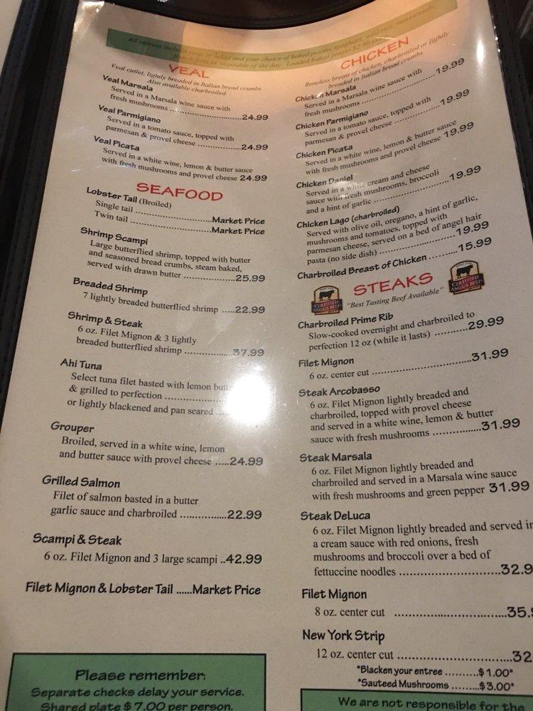 Menu at Domenico's Italian Restaurant, Osage Beach