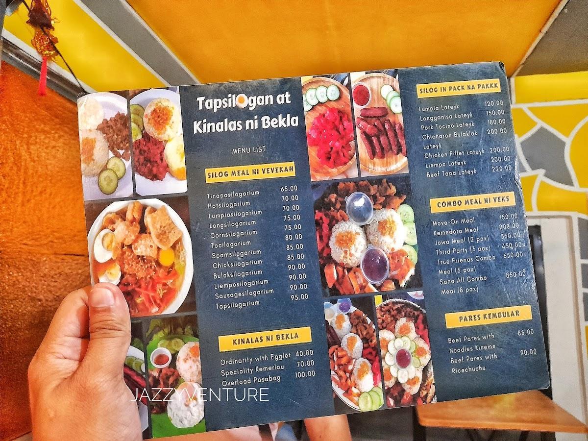 Menu at Tapsilogan At Kinalas ni Bekla restaurant, Legazpi City