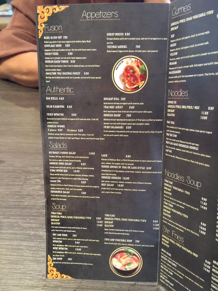 Menu at Amazing Thai restaurant, North Las Vegas, W Ann Rd #109