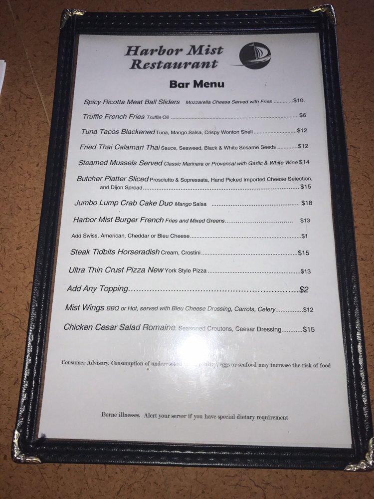 Menu at Harbor Mist Restaurant, Cold Spring Harbor