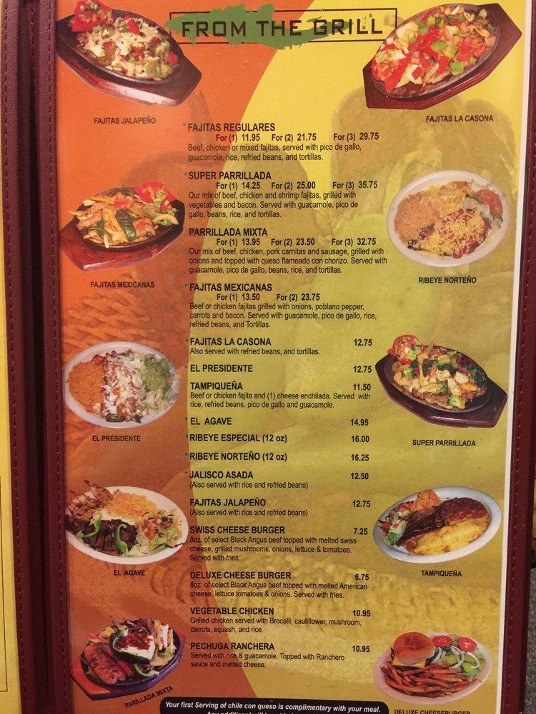 Menu at La Casona restaurant, Rosenberg, Southwest Fwy