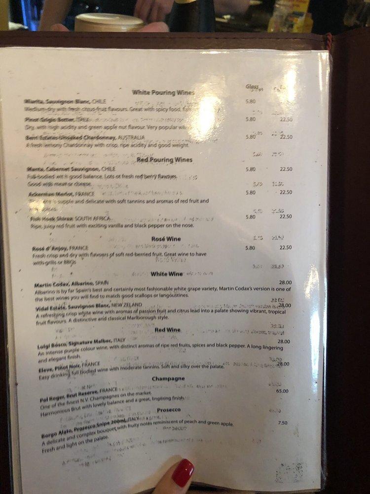 Menu at Pat Collins Bar, Adare