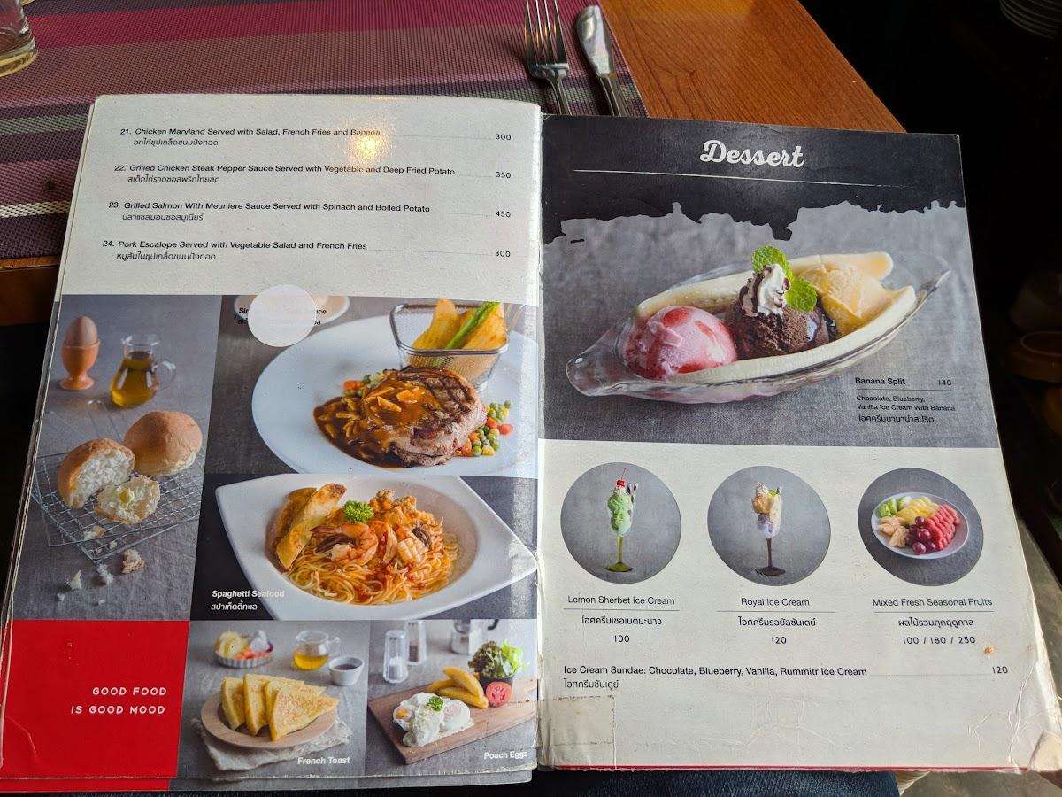 Menu at Red Steps Restaurant, Pattaya City