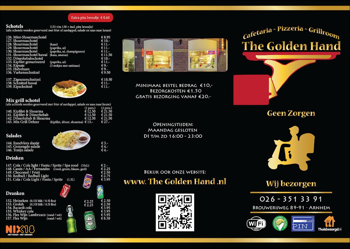 Menu at Golden Hand, Arnhem