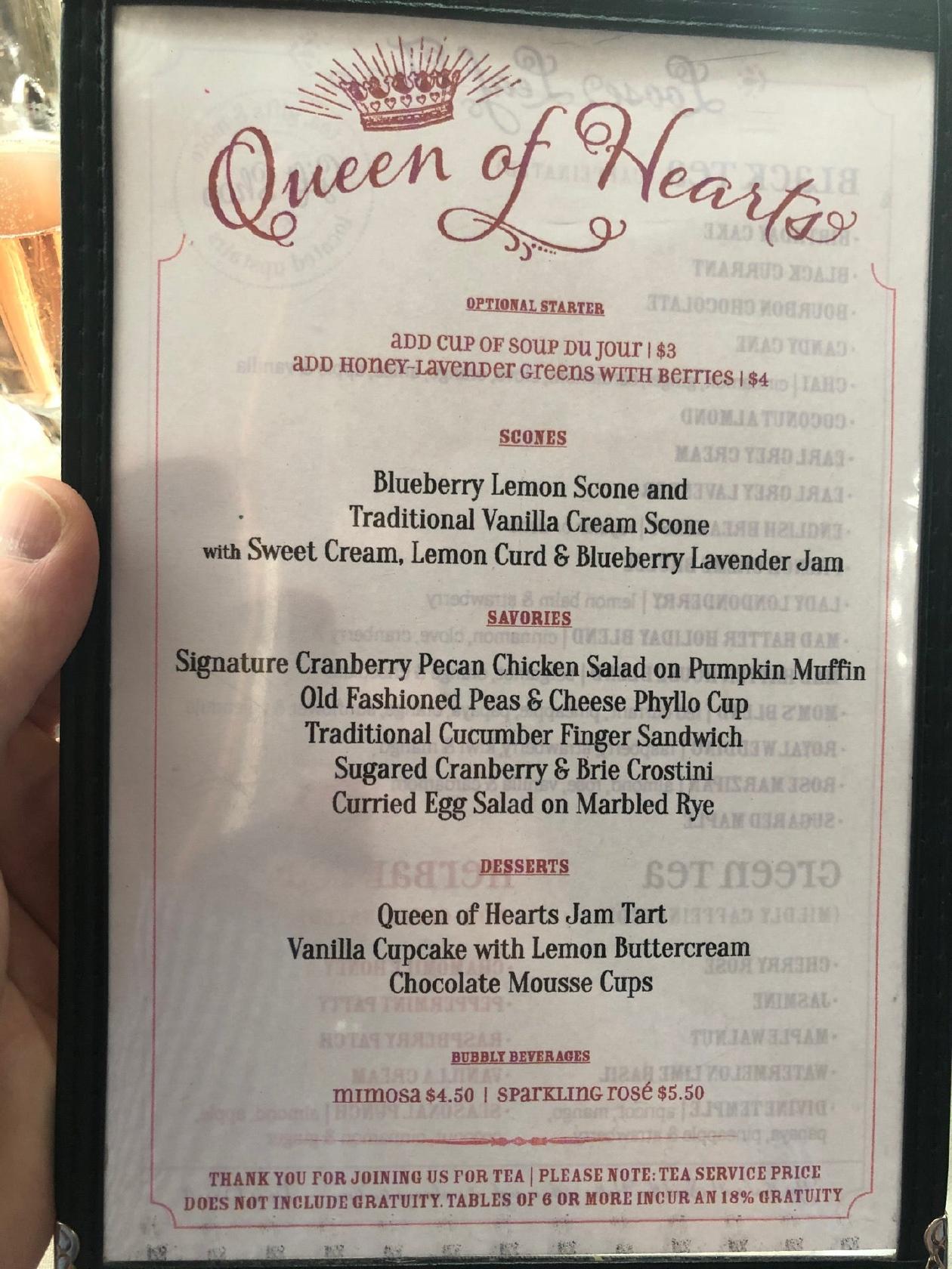 Menu at The Mad Hatter Restaurant & Tea House, Anoka, Ferry St