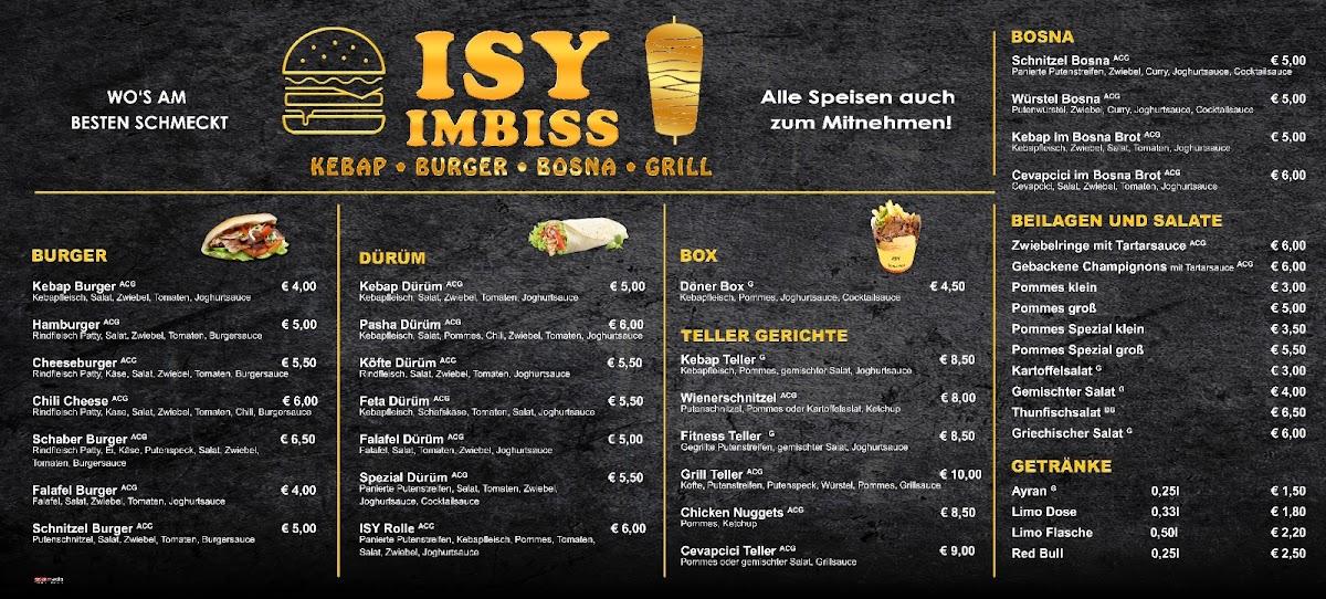 Speisekarte von Isy Imbiss restaurant, Zirl