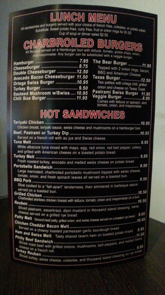 Menu at The Bear House Family Restaurant, Crestline