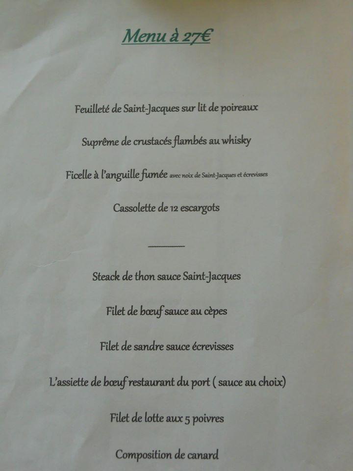 Menu au Restaurant du Port, Feuillères