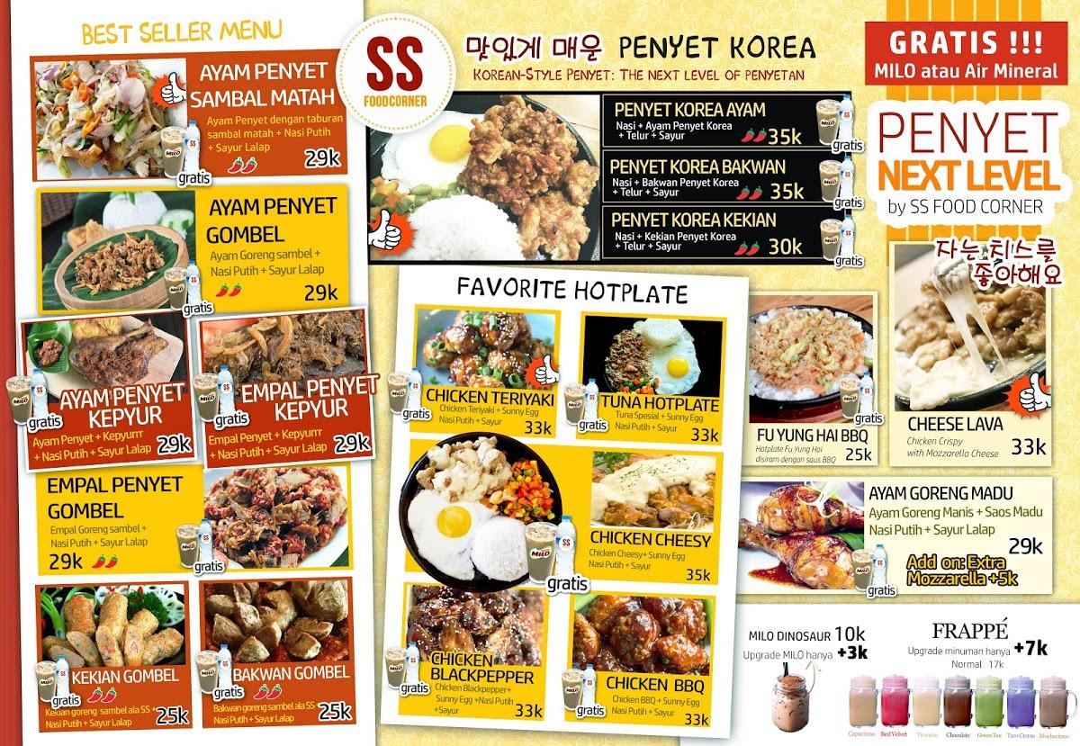 Menu at SS Penyet Next Level restaurant, Surabaya