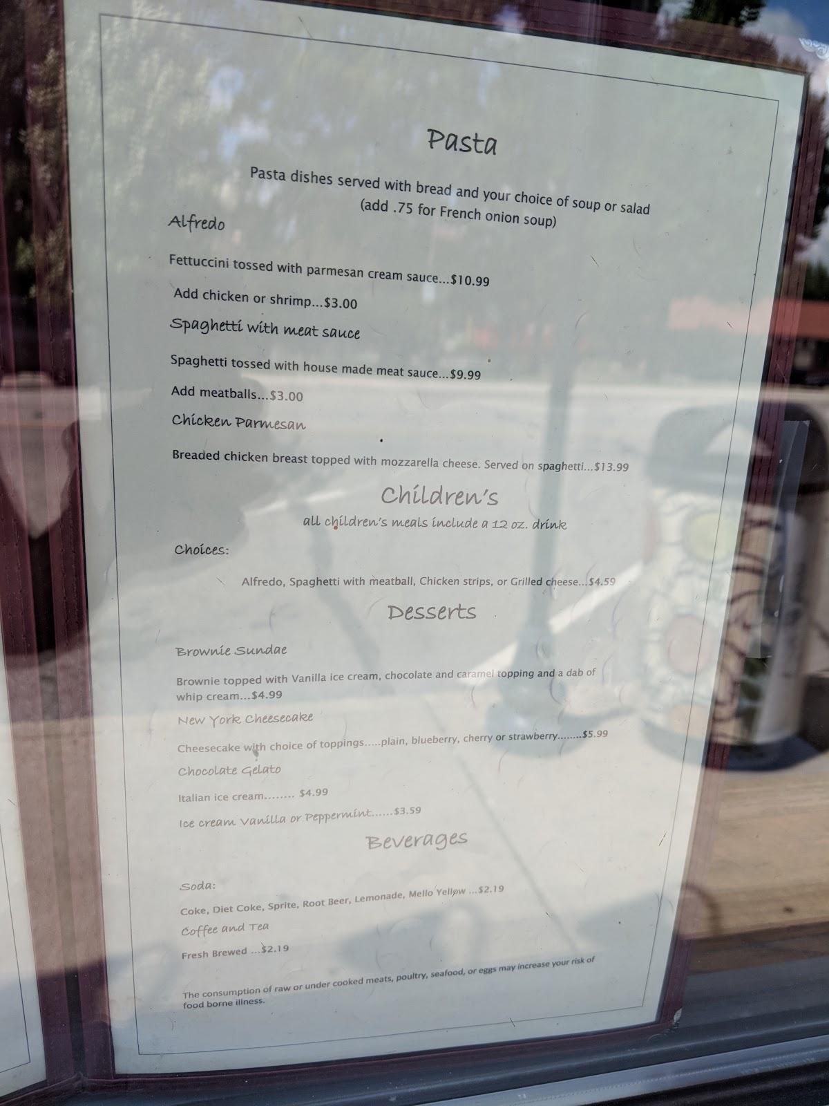 Menu at Villa Nova Pizzeria & Bistro, Chesterton