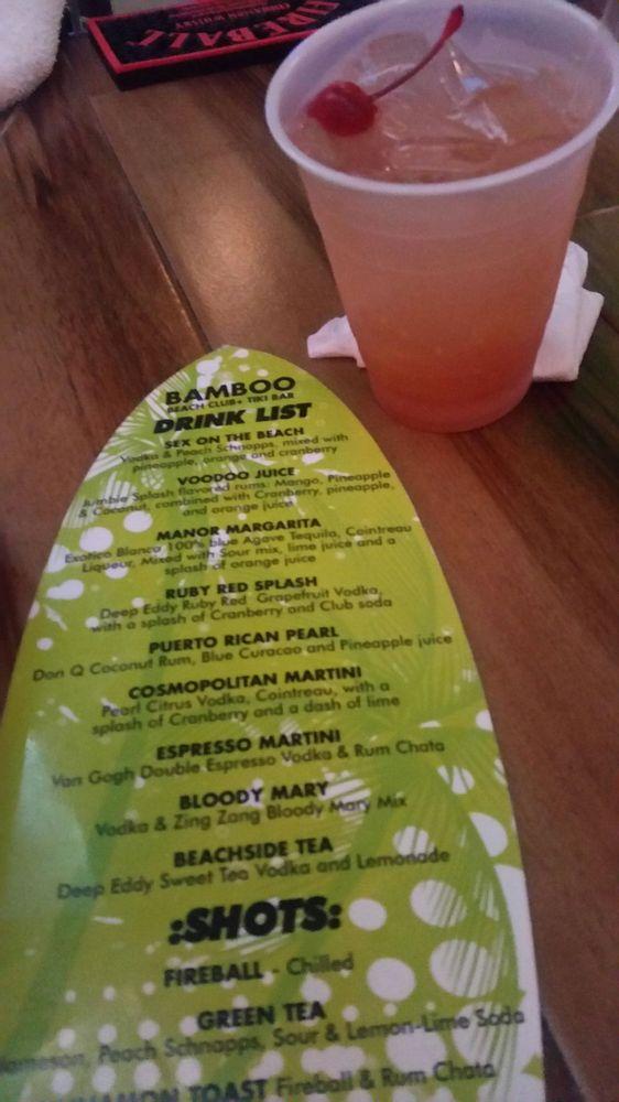 Menu at Bamboo Beach Tiki Bar & Cafe, Fort Lauderdale
