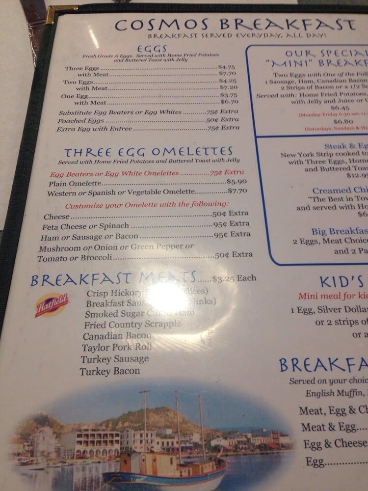 Menu at Cosmos Restaurant, Wilmington