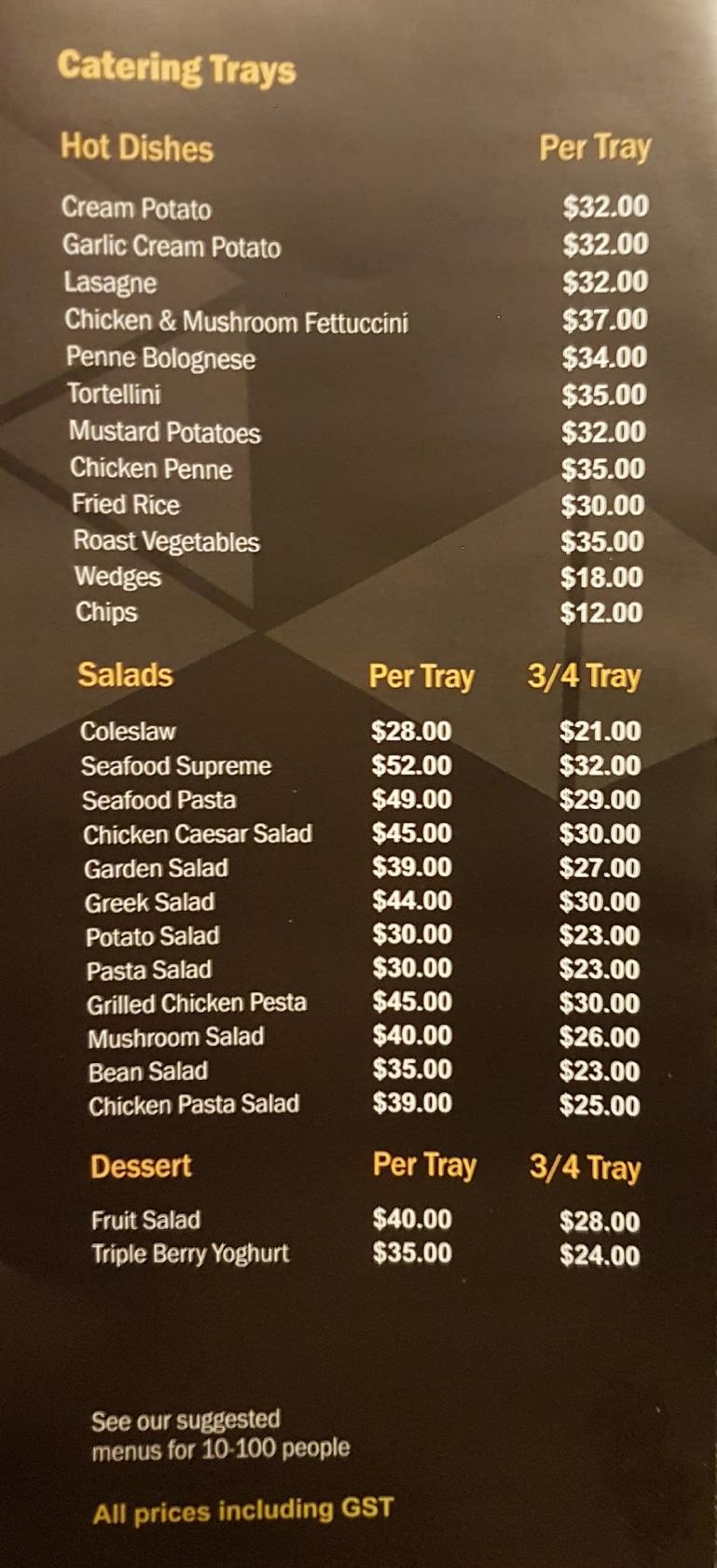 Menu at Chicken King restaurant, Dapto, 36 Princes Hwy