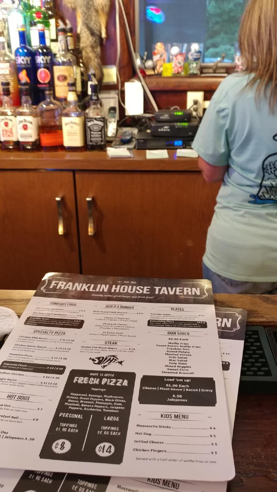 Menu at Franklin House Tavern restaurant, Sodus Point