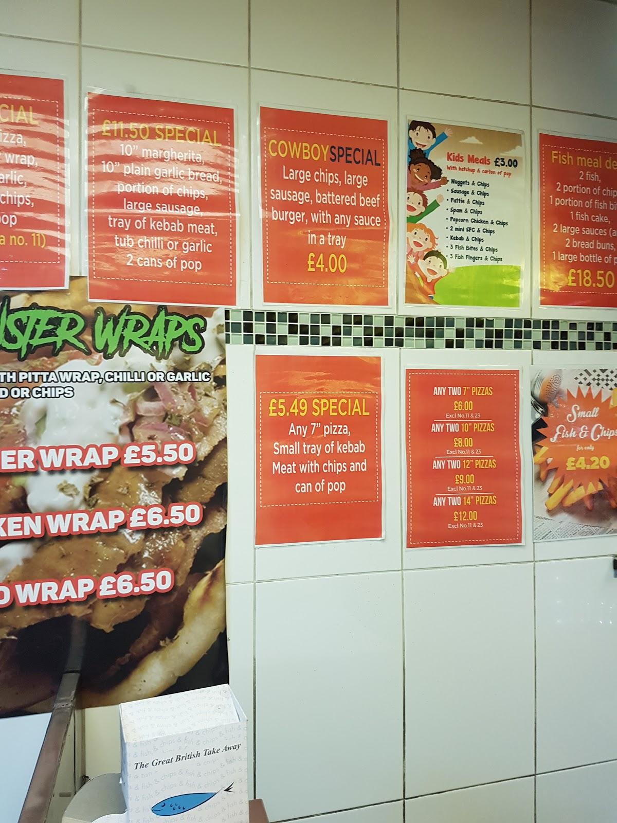 Menu at Golden Chippy restaurant, Wallsend, 18 Coast Rd