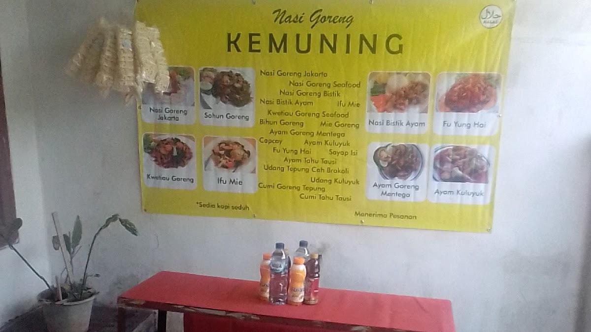 Menu at Nasi Goreng Kemuning restaurant, Bandung
