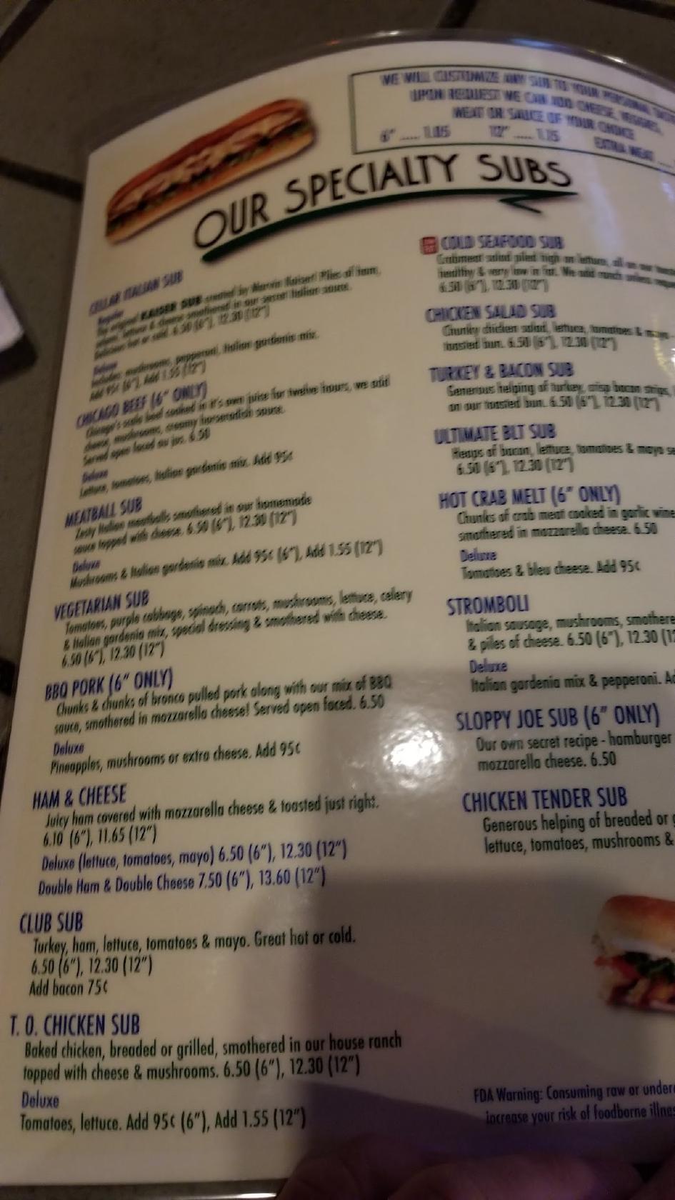 Menu at Time Out Inn pub & bar, North Manchester, 403 IN-13