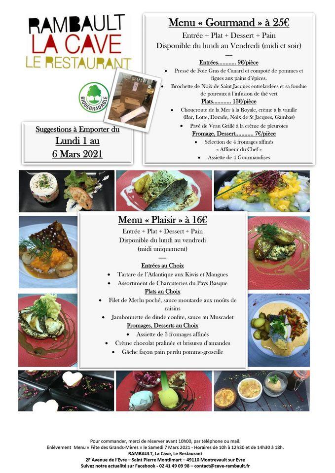 Menu at Cave Rambault pub & bar, Montrevault-sur-Èvre