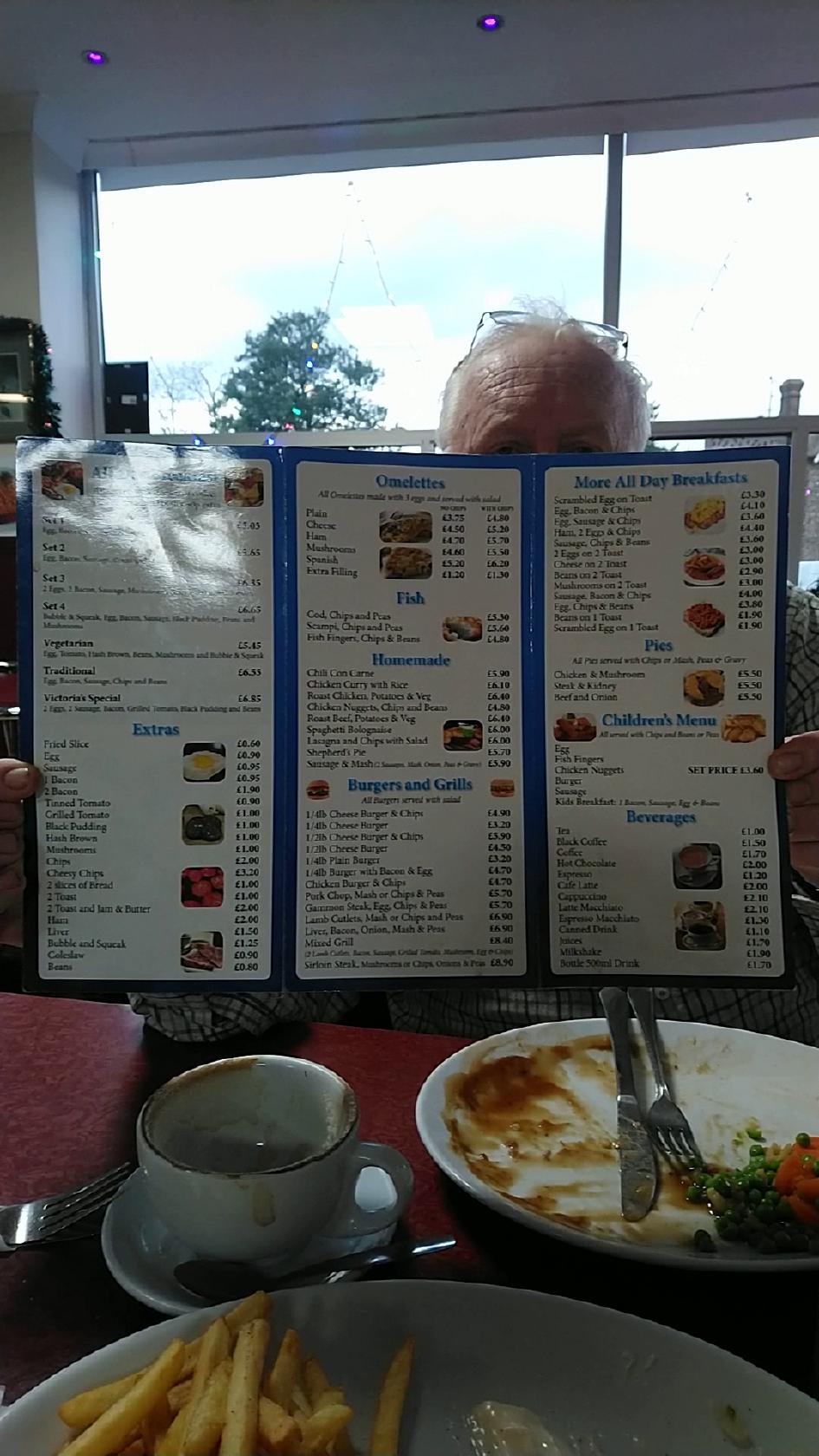 Menu at Victoria Cafe, Brightlingsea