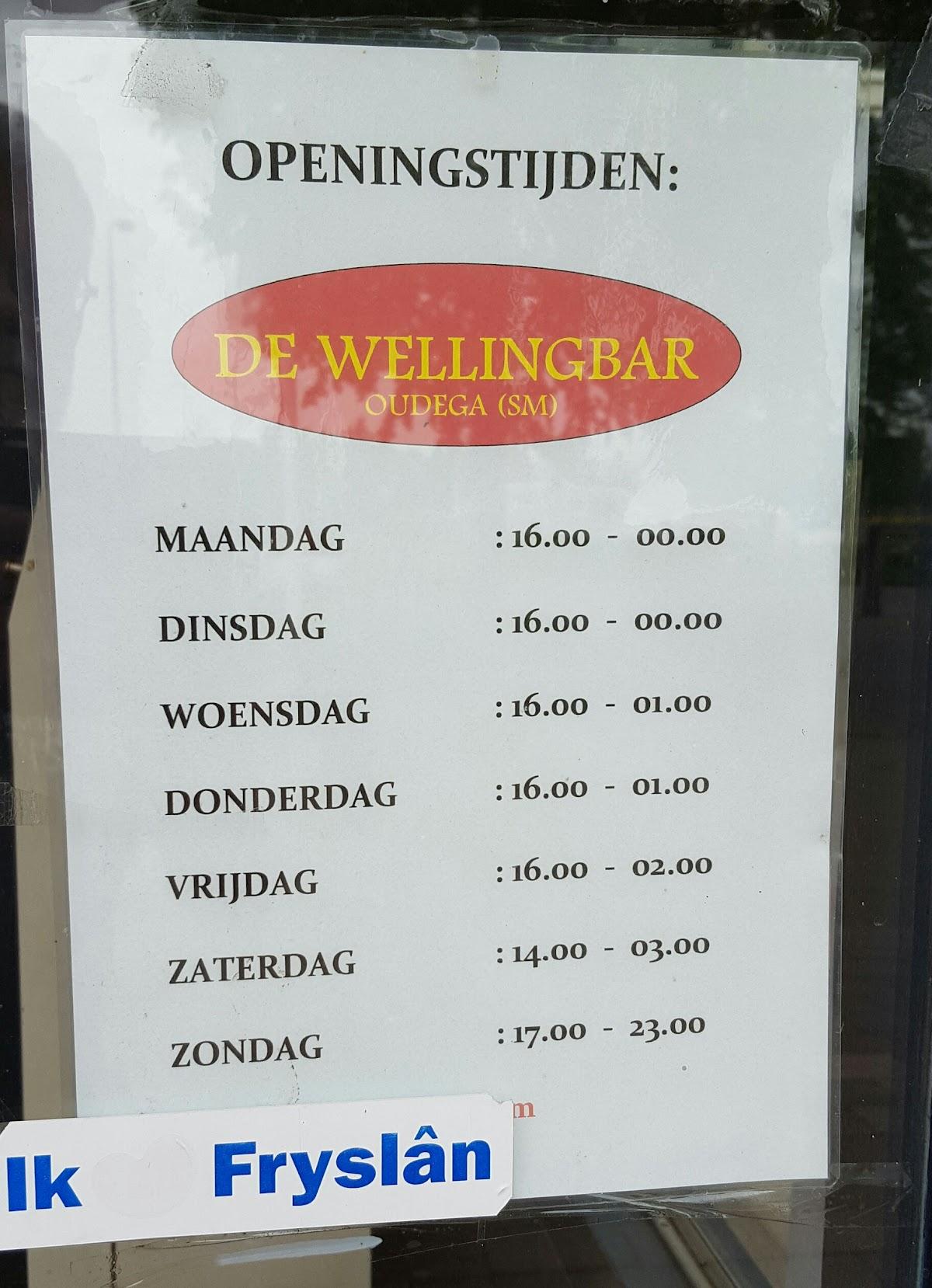 Menu at Eetcafé de Welling, Zalencentrum Op Dreef, Oudega Gem Smallingerlnd