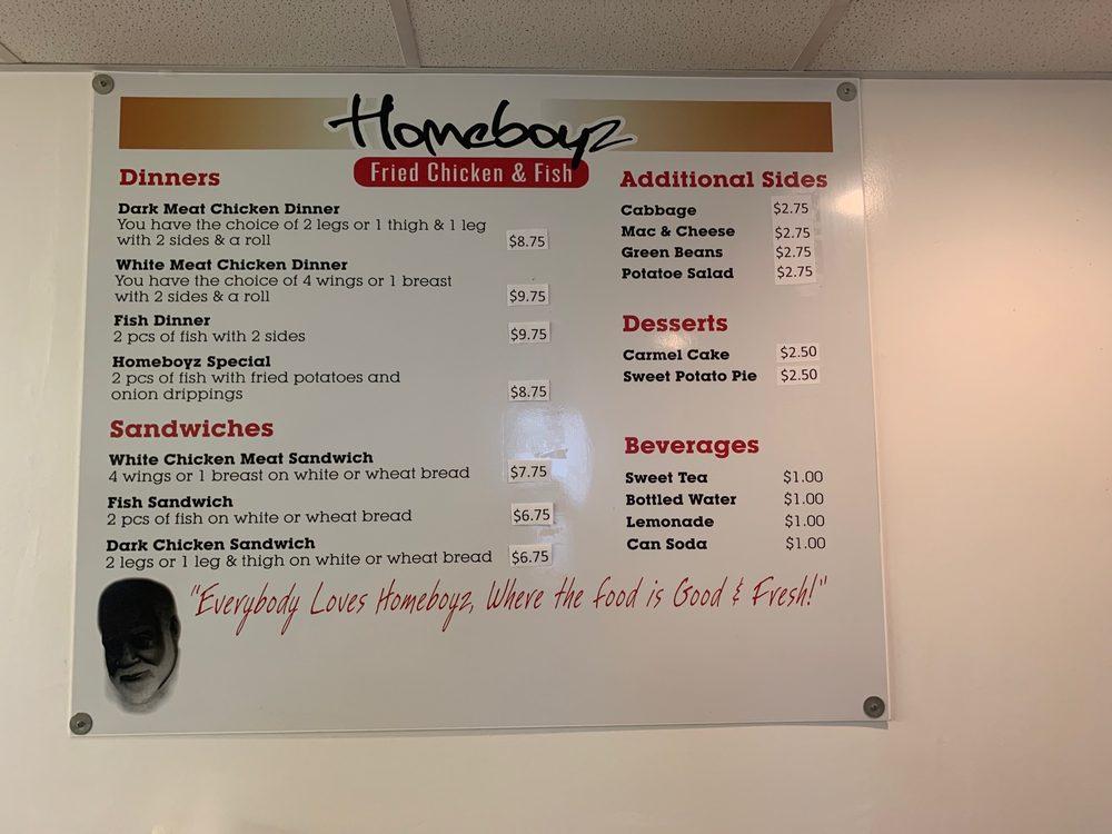 Menu at Homeboyz Fried Chicken and Fish desserts, Columbus