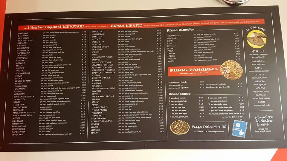 Menu da Mia Pizza Chiuppano pizzeria, Chiuppano
