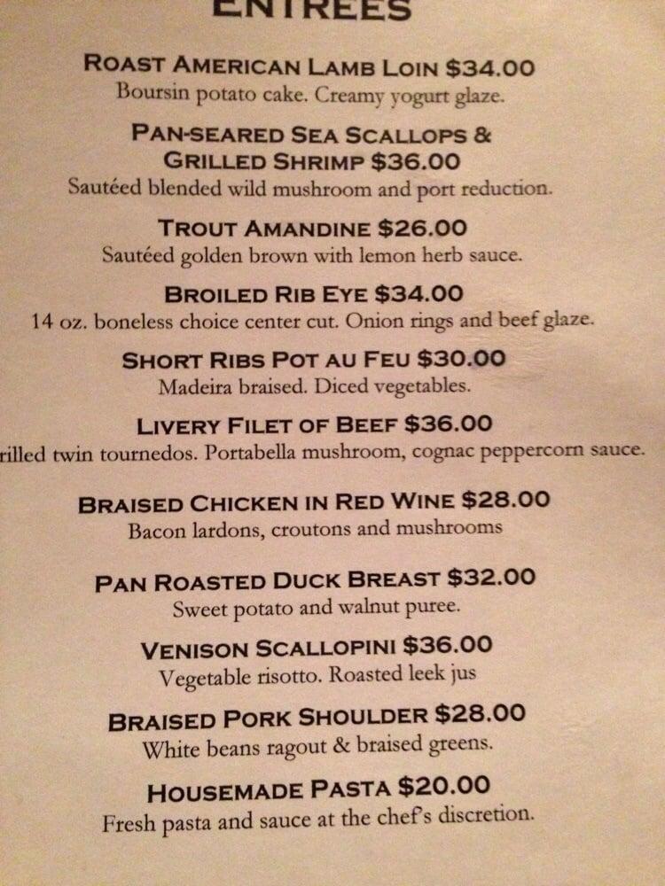 Menu at The Livery Tavern pub & bar, Lewisburg