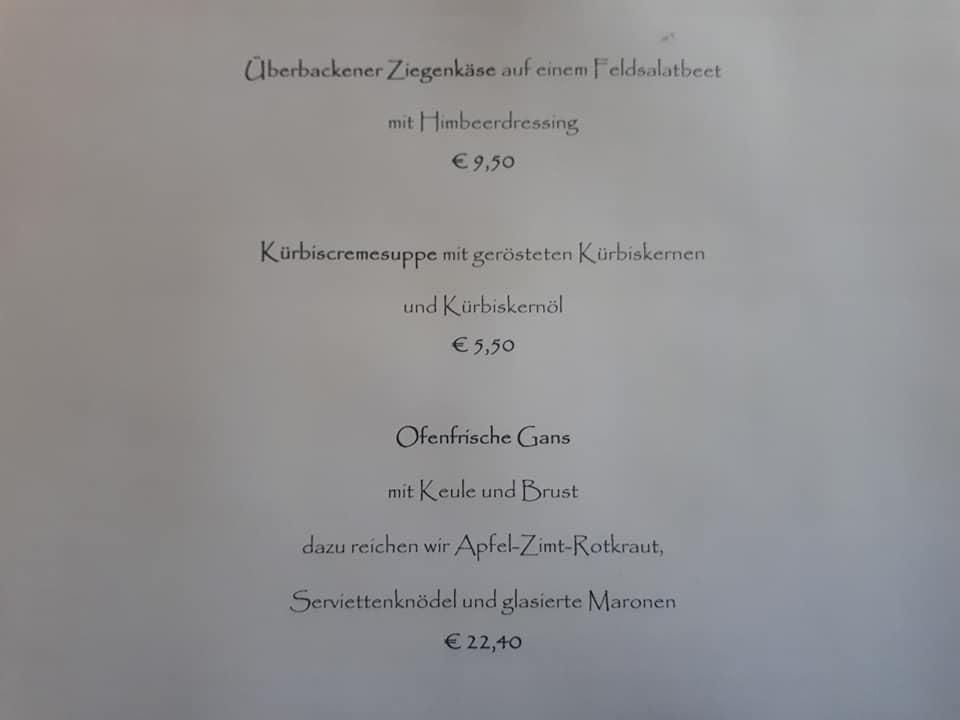 Menu at Fairway restaurant, Hechingen