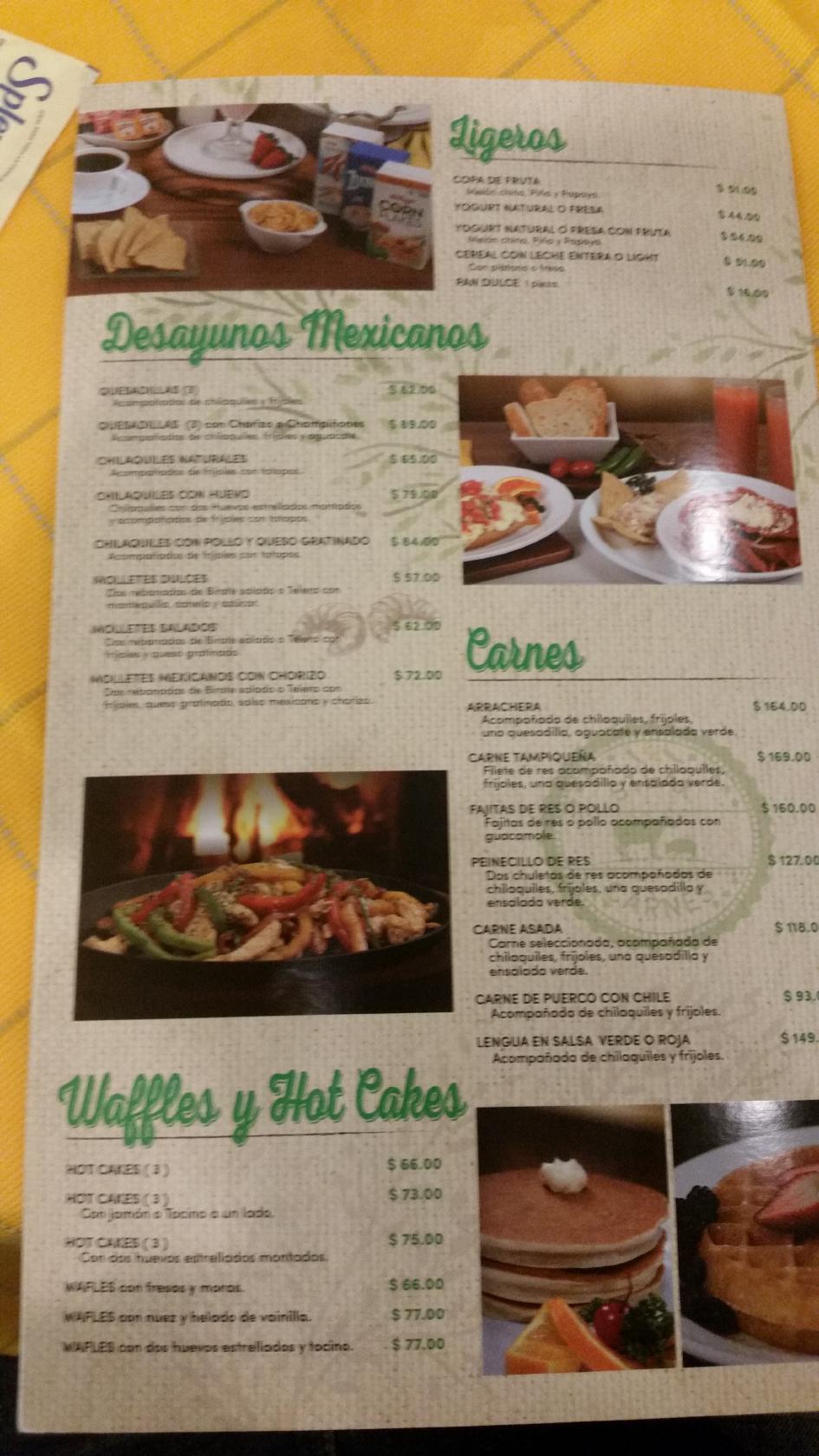 Menu at La Chata Terranova restaurant, Guadalajara, Av Terranova 405A