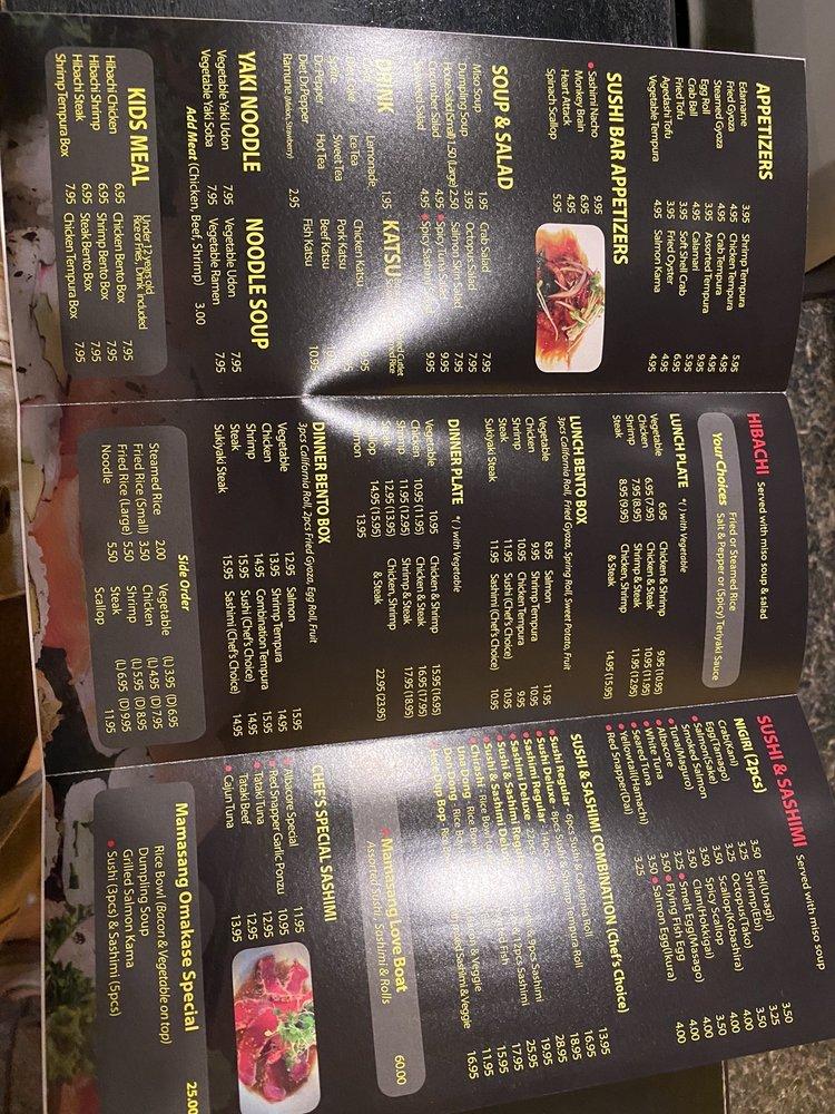 Menu at Mamasang Sushi & Grill restaurant, Jonesboro