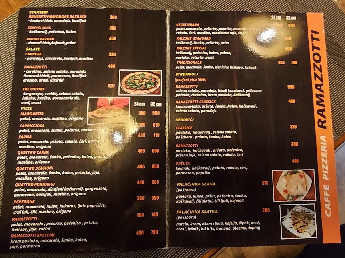 Menu at Caffe Pizzeria Ramazzotti, Surčin