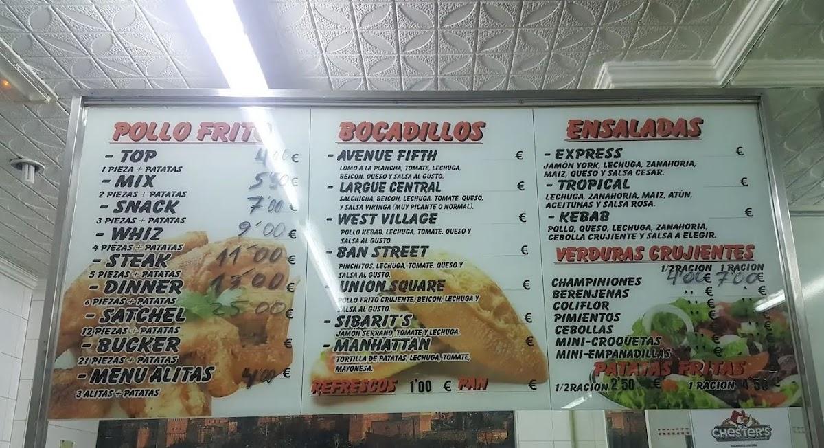 Carta del restaurante Pollo Express, Granada