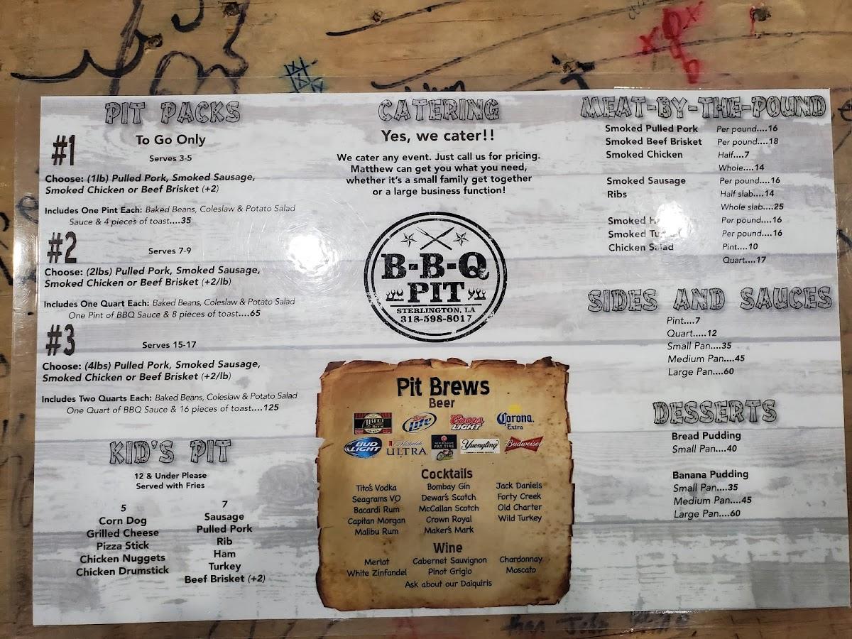 Menu at BBQ Pit, Monroe, 8825 US-165 Suite 4