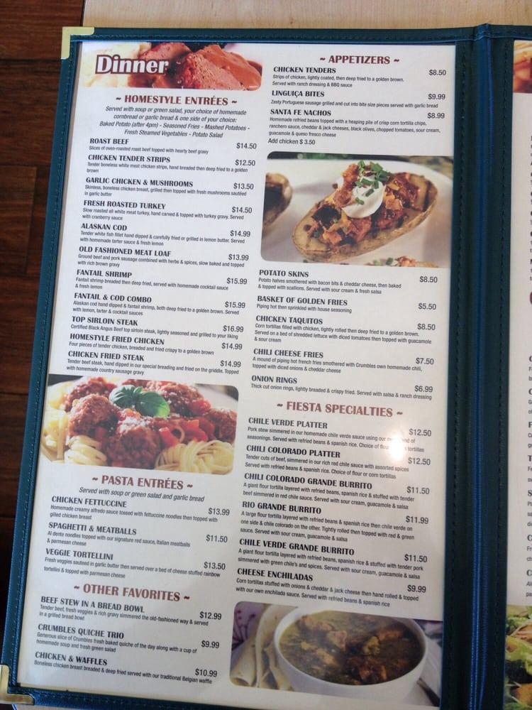 Menu at Crumbles Cafe & Bake Shop, Santa Maria
